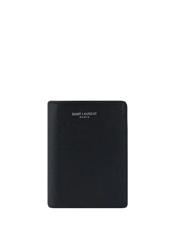 Saint Laurent Embossed Leather Wallet - Black
