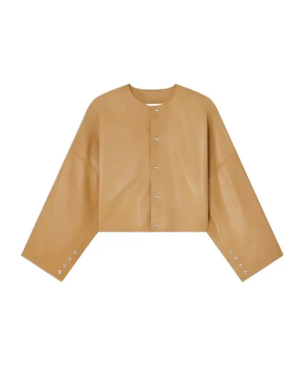 Celine Cardigan Jacket In Lambskin - Orme