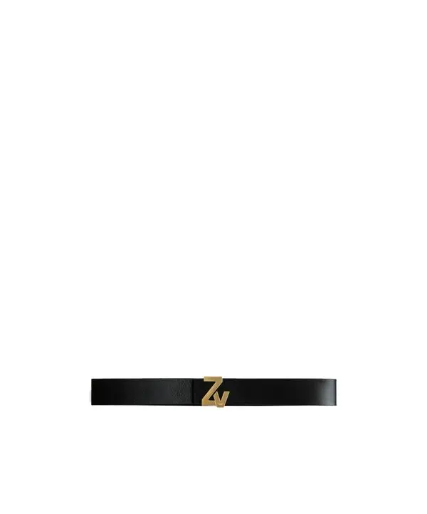 Zadig&Voltaire Logo-plaque Leather Belt - Black