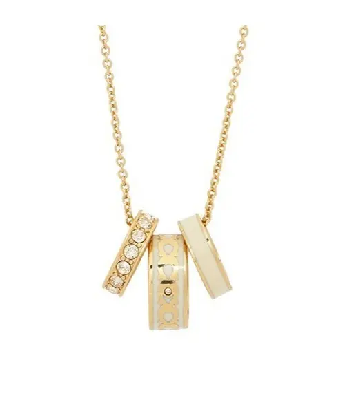 COACH Crystal-rings Necklace - Yellow