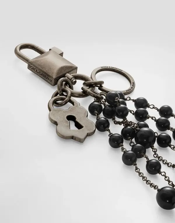 Dolce & Gabbana Padlock Beaded Keyring