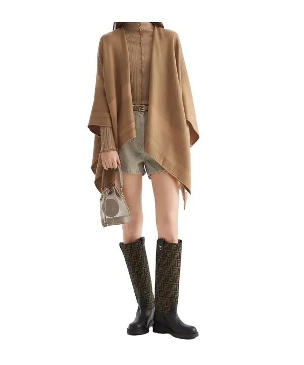 Fendi Frayed-edge Wraparound Poncho