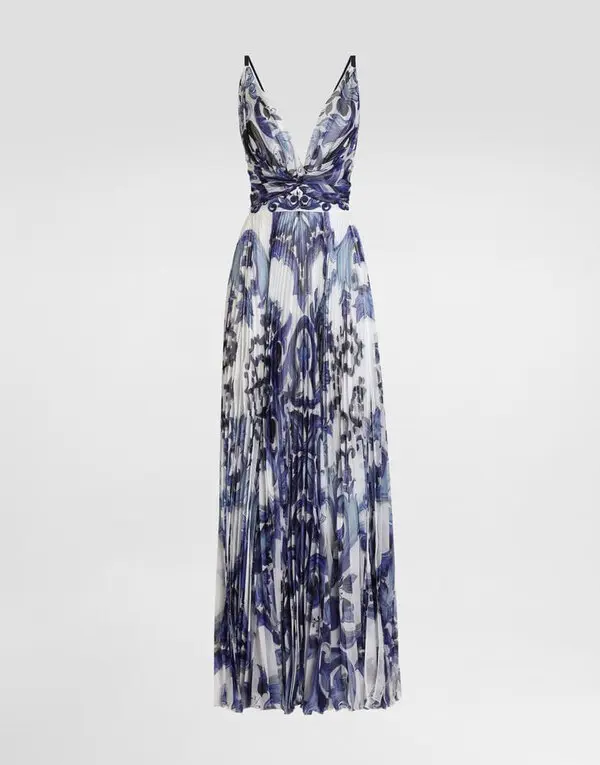 Dolce & Gabbana Majolica-print Chiffon Dress