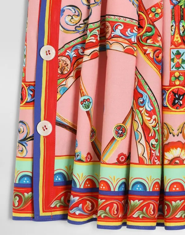 Dolce & Gabbana Carretto-print Poplin Skirt
