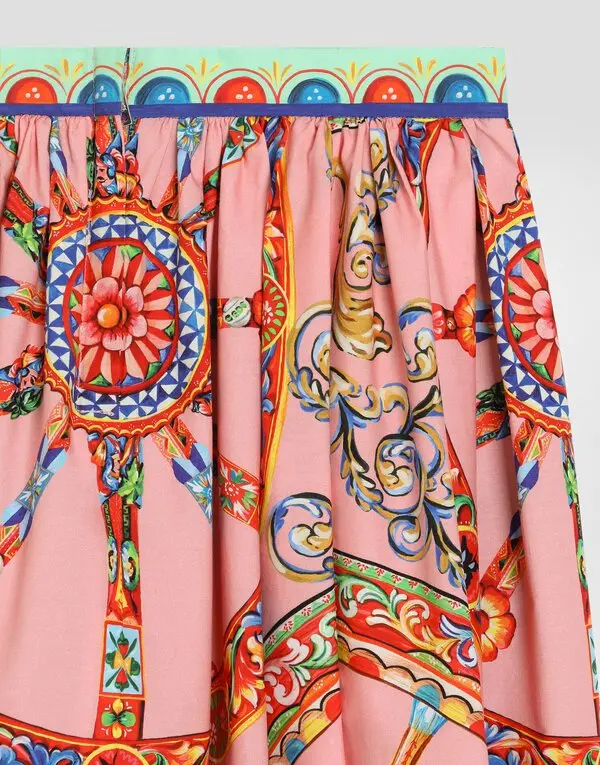 Dolce & Gabbana Carretto-print Poplin Skirt