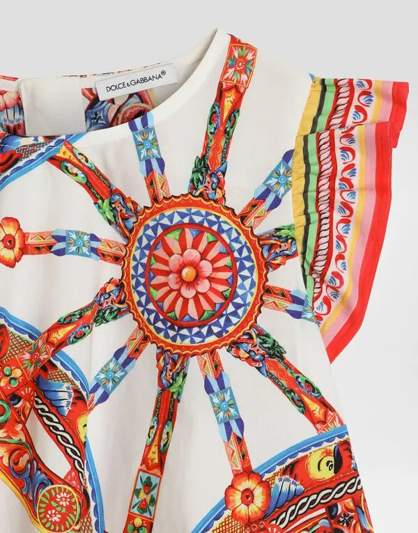 Dolce & Gabbana Carretto-print Poplin Dress