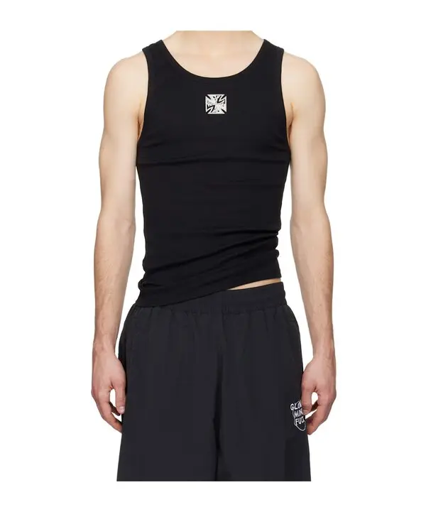 Vetements Biker Cross Logo Crew Neck Vest - Black