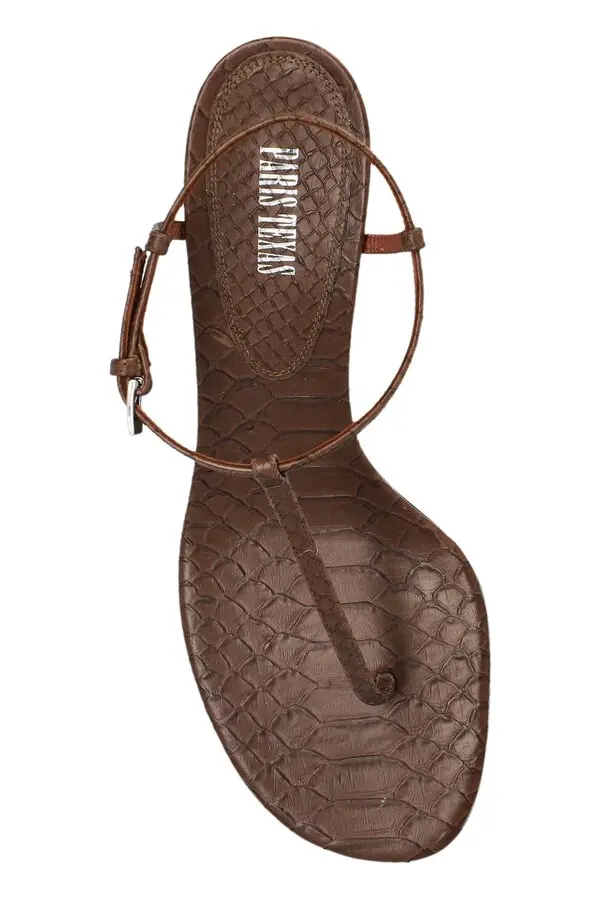 Paris Texas Crocodile-effect Leather Sandals