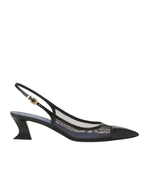 LANVIN Mesh Slingback Pumps - Black
