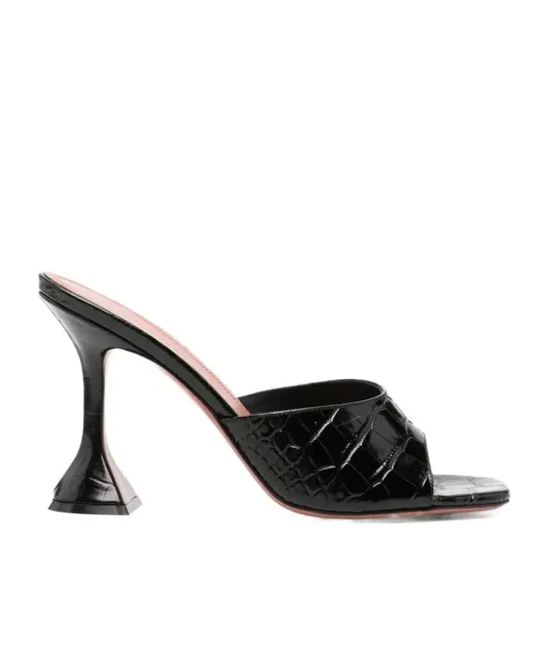 Amina Muaddi Lupita Croc-embossed Sandals