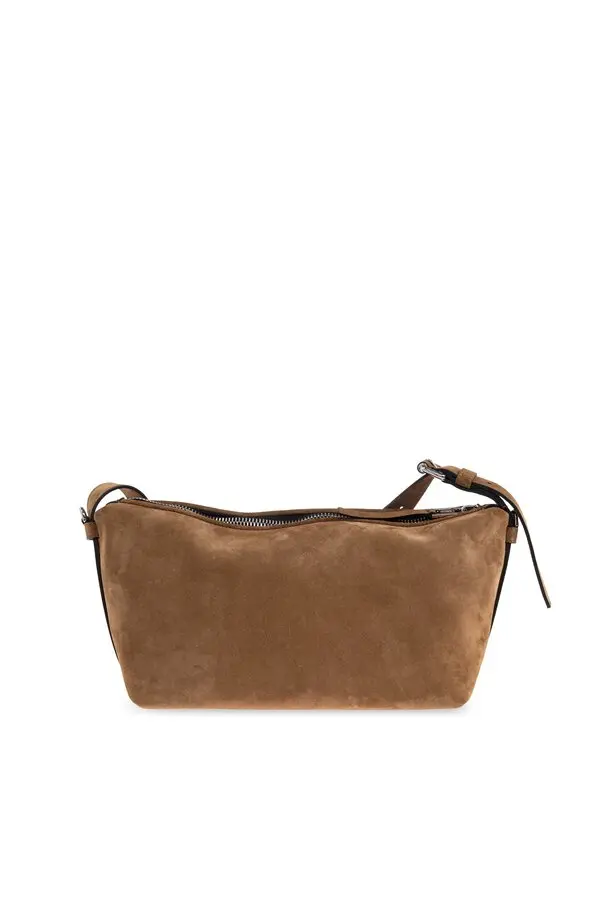 Moschino Suede Zip Shoulder Bag