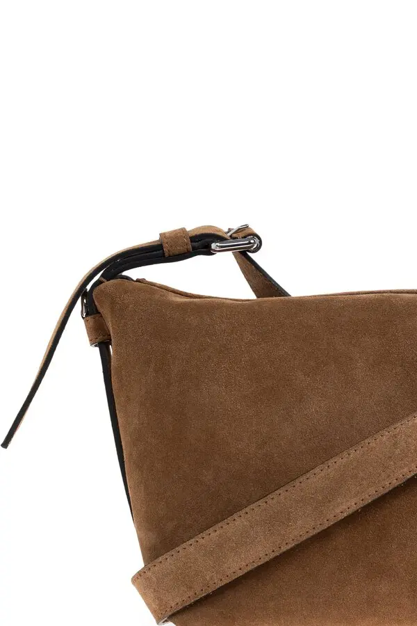Moschino Suede Zip Shoulder Bag