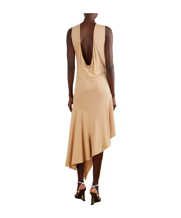 Alaïa Asymmetrical Jersey-crepe Midi Dress