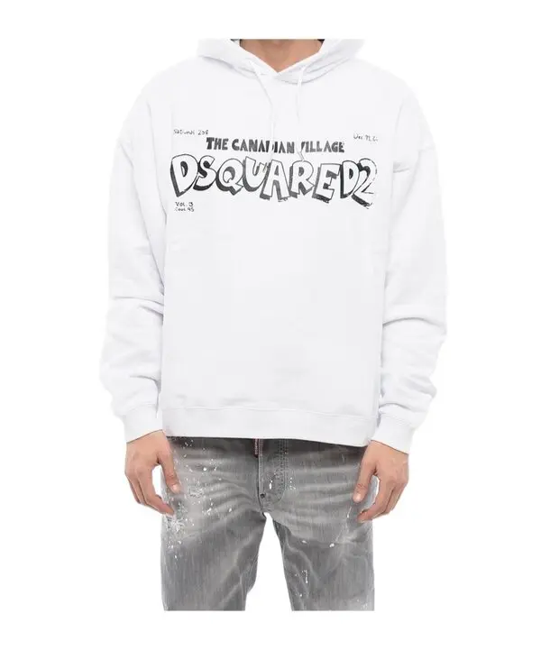 Dsquared2 Logo-print Long-sleeve Hoodie - White