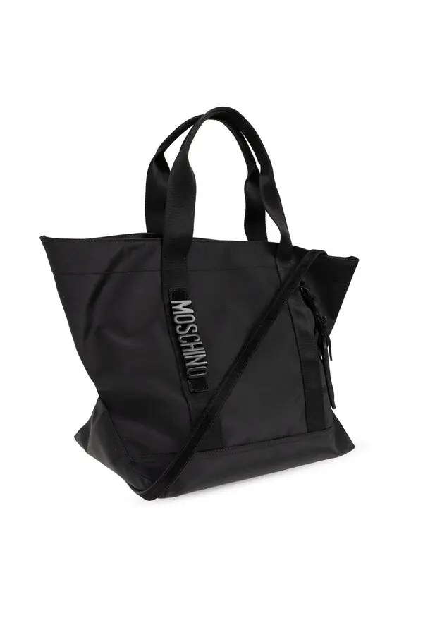 Moschino Detailed Top Handle Shopper Bag