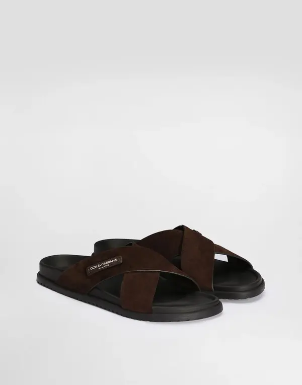 Dolce & Gabbana Dolce Gabbana Logo Patch Crossover Slides
