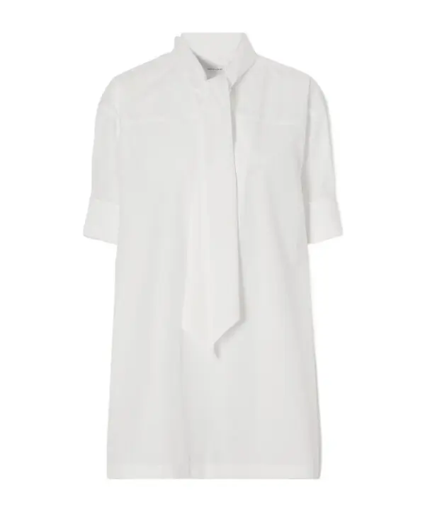Dries Van Noten Tie-detailed Cotton-poplin Blouse - White