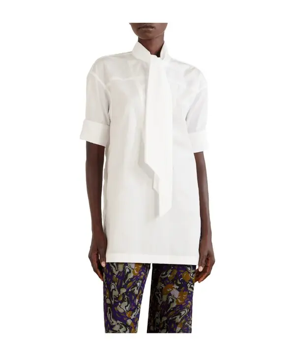 Dries Van Noten Tie-detailed Cotton-poplin Blouse