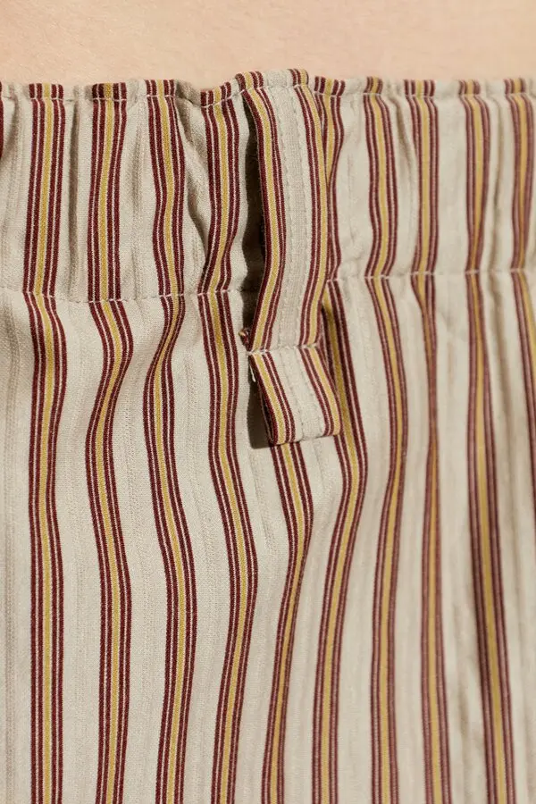 Issey Miyake Striped Shorts With Elastic Waistband