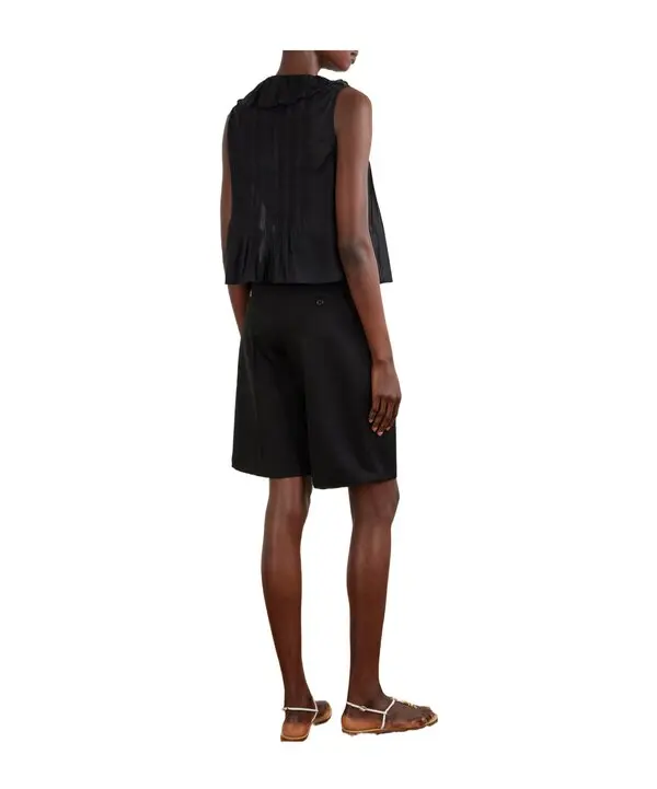 DÔEN Ruffled Embroidered Organic Cotton Top