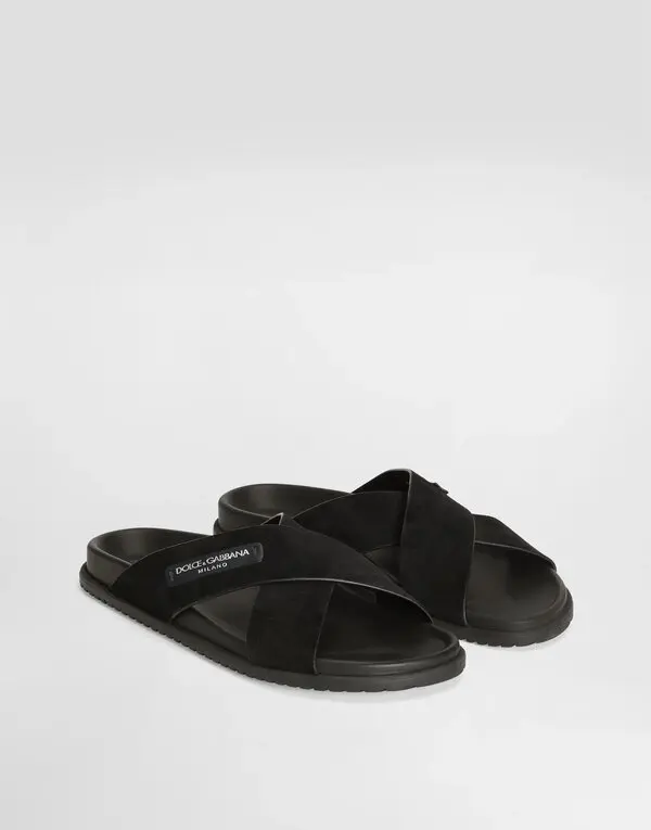 Dolce & Gabbana Dolce Gabbana Logo Patch Crossover Slides