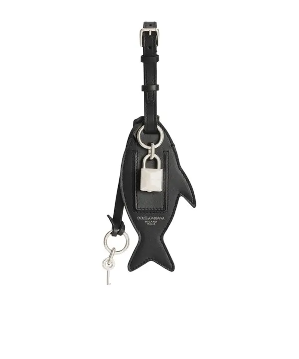Dolce & Gabbana Calfskin Keychain - Black
