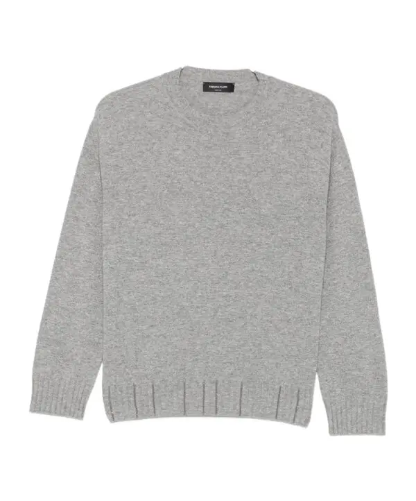 Fabiana Filippi Bead-embellished Ribbed-trim Sweater - Gray