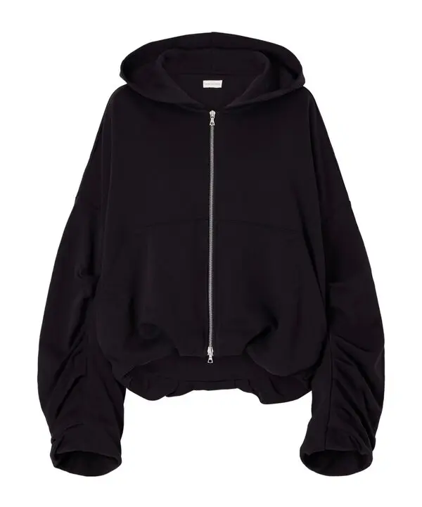 Dries Van Noten Cotton-jersey Zip-up Hoodie - Black