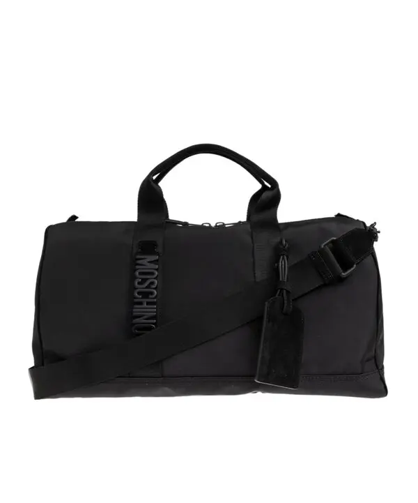 Moschino Detailed Top Handle Luggage Bag - Black