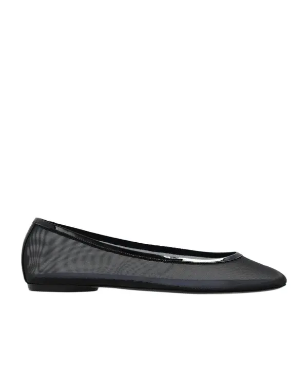 LANVIN Sheer Panel Ballet Flats - Black