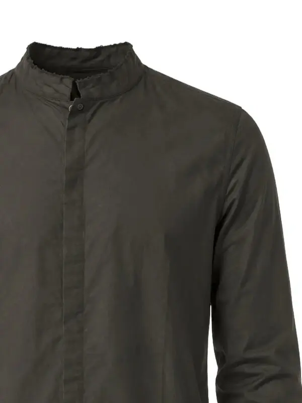 THOM KROM Raw-edge Band-collar Shirt