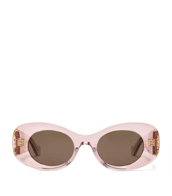 Loewe Bevelled Oval Sunglasses - Pink