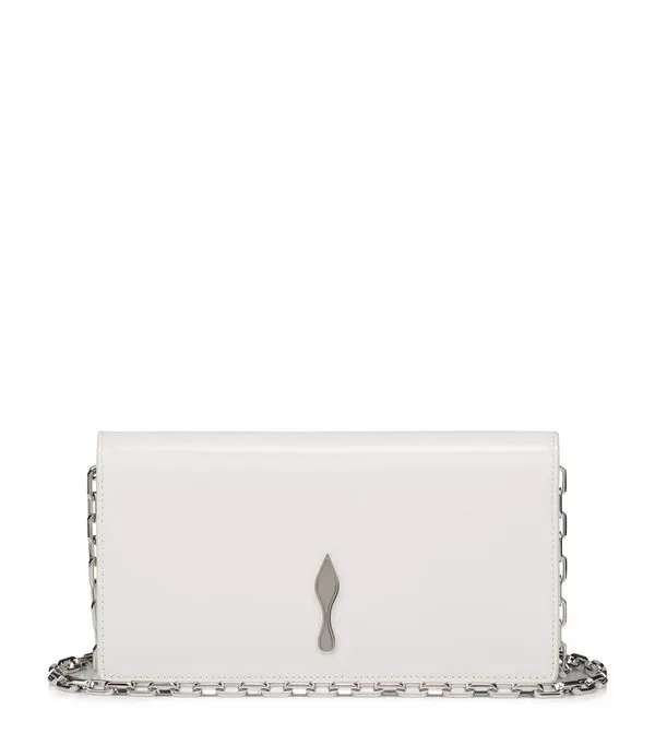 CHRISTIAN LOUBOUTIN Bettina Patent Leather Clutch Bag - White