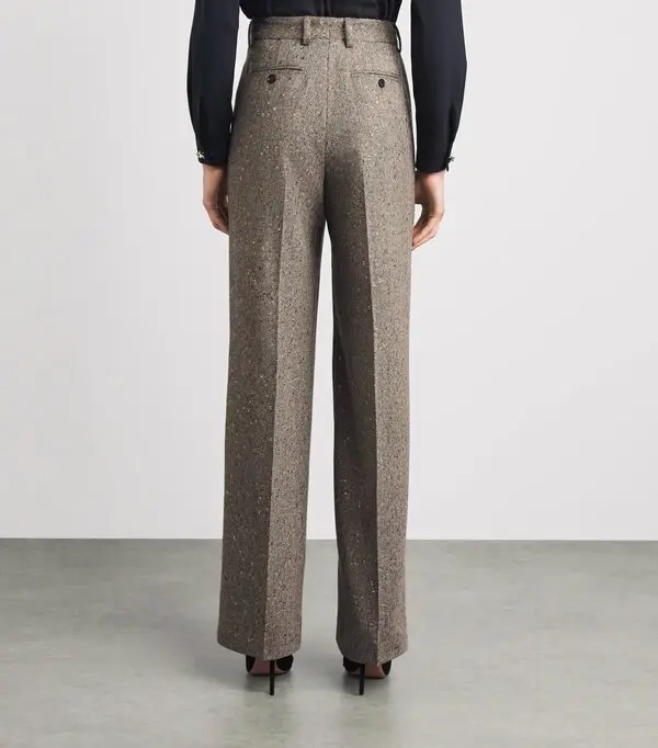 Kiton Virgin Wool-blend Pleated Wide-leg Trousers