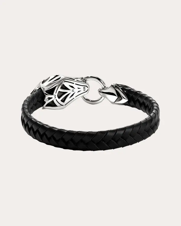 John Hardy Blue Sapphire Naga Leather Bracelet