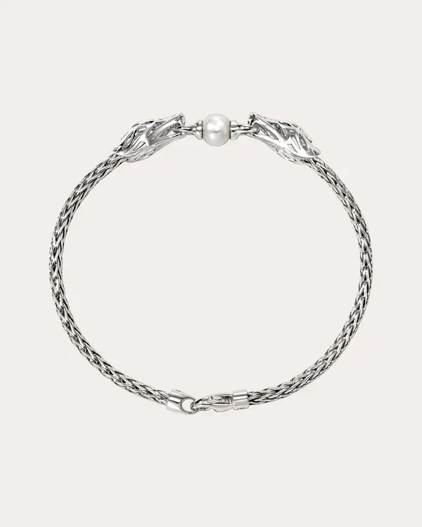 John Hardy Sapphire & Cultured Pearl Naga Bracelet