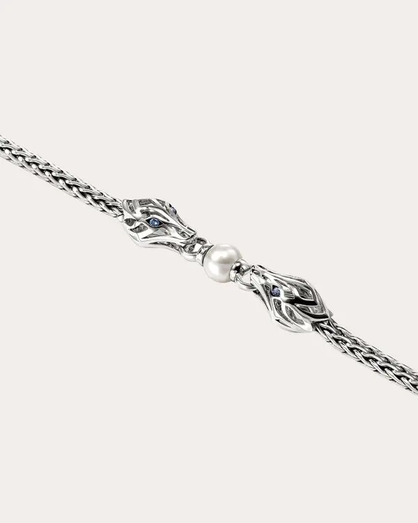 John Hardy Sapphire & Cultured Pearl Naga Bracelet