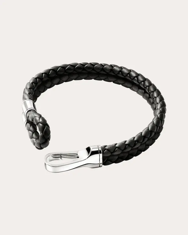 John Hardy Leather Double Hook Clasp Bracelet