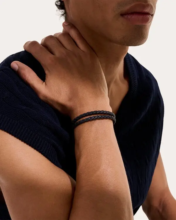John Hardy Leather Double Hook Clasp Bracelet