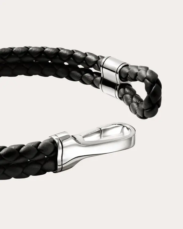 John Hardy Leather Double Hook Clasp Bracelet