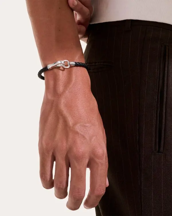 John Hardy Leather Slim Hook Clasp Bracelet