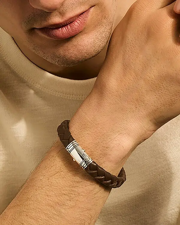 John Hardy Braided Leather Bracelet