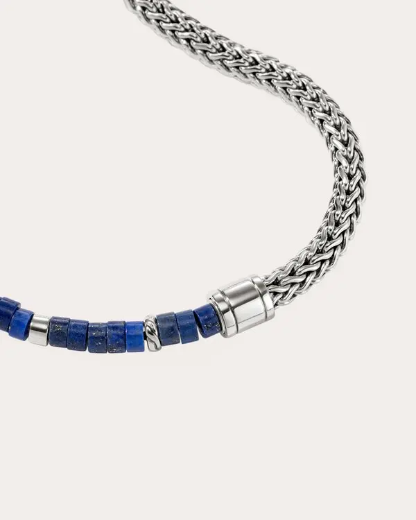 John Hardy Lapis Lazuli Heishi Chain Bracelet