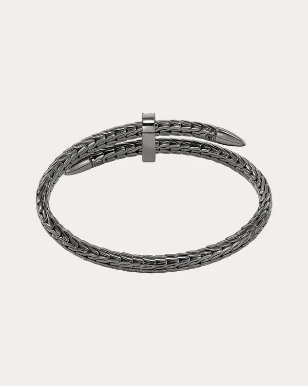 John Hardy Diamond Blackened Spear Pavé Flex Cuff