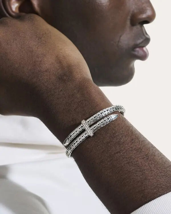 John Hardy Diamond Spear Pavé Flex Cuff