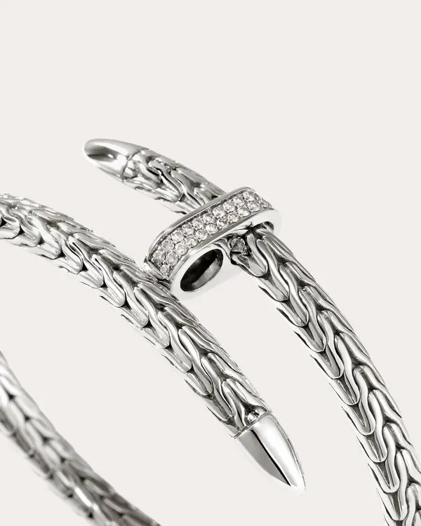 John Hardy Diamond Spear Pavé Flex Cuff