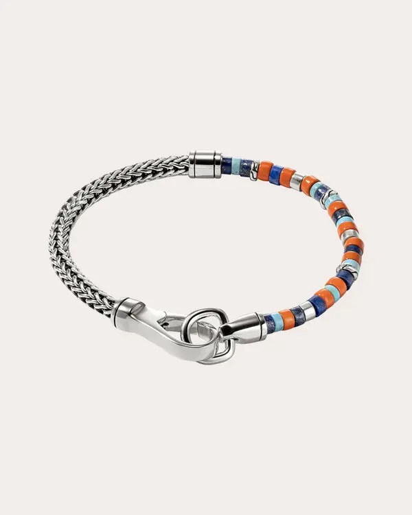 John Hardy Lapis Lazuli & Turquoise Heishi Chain Bracelet