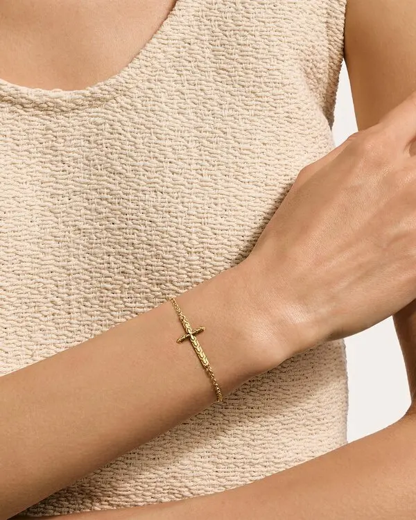 John Hardy 14k Jh Essential Cross Bracelet