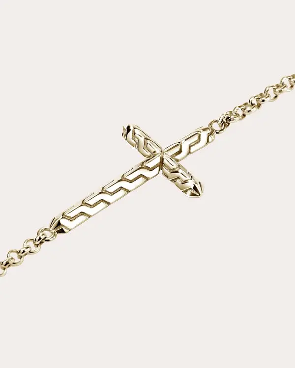 John Hardy 14k Jh Essential Cross Bracelet