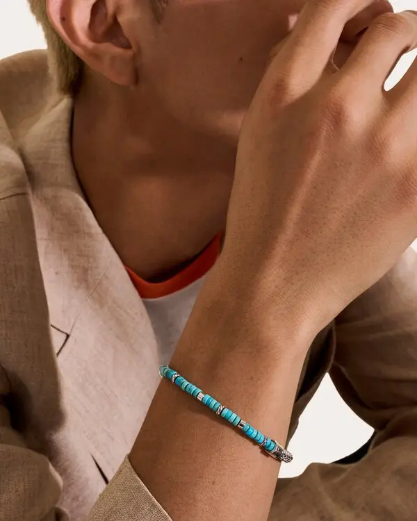 John Hardy Turquoise Heishi Chain Bracelet